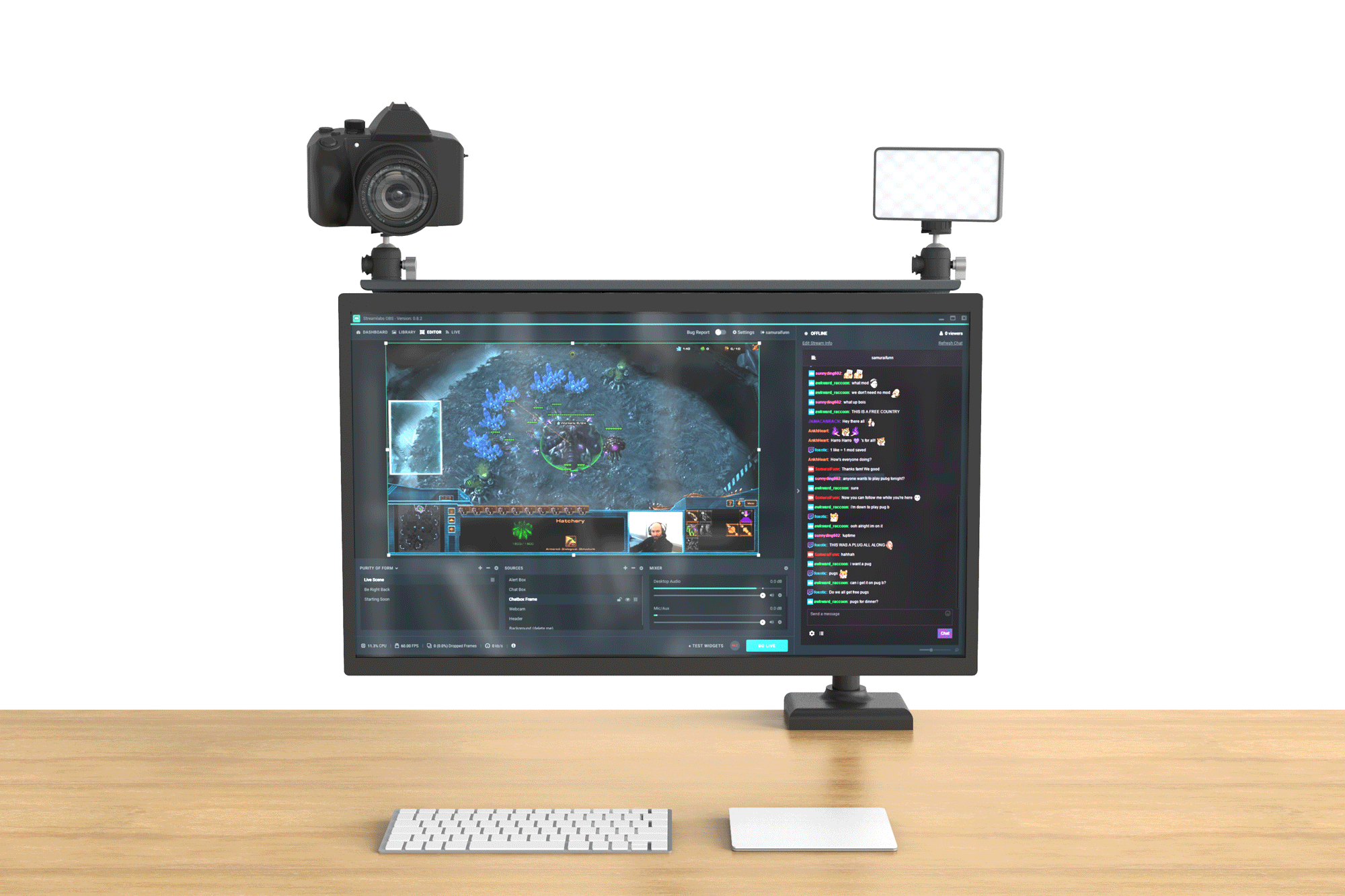 Camera & Video Shelf for Monitor Arms | Video Conferencing & Streaming ...
