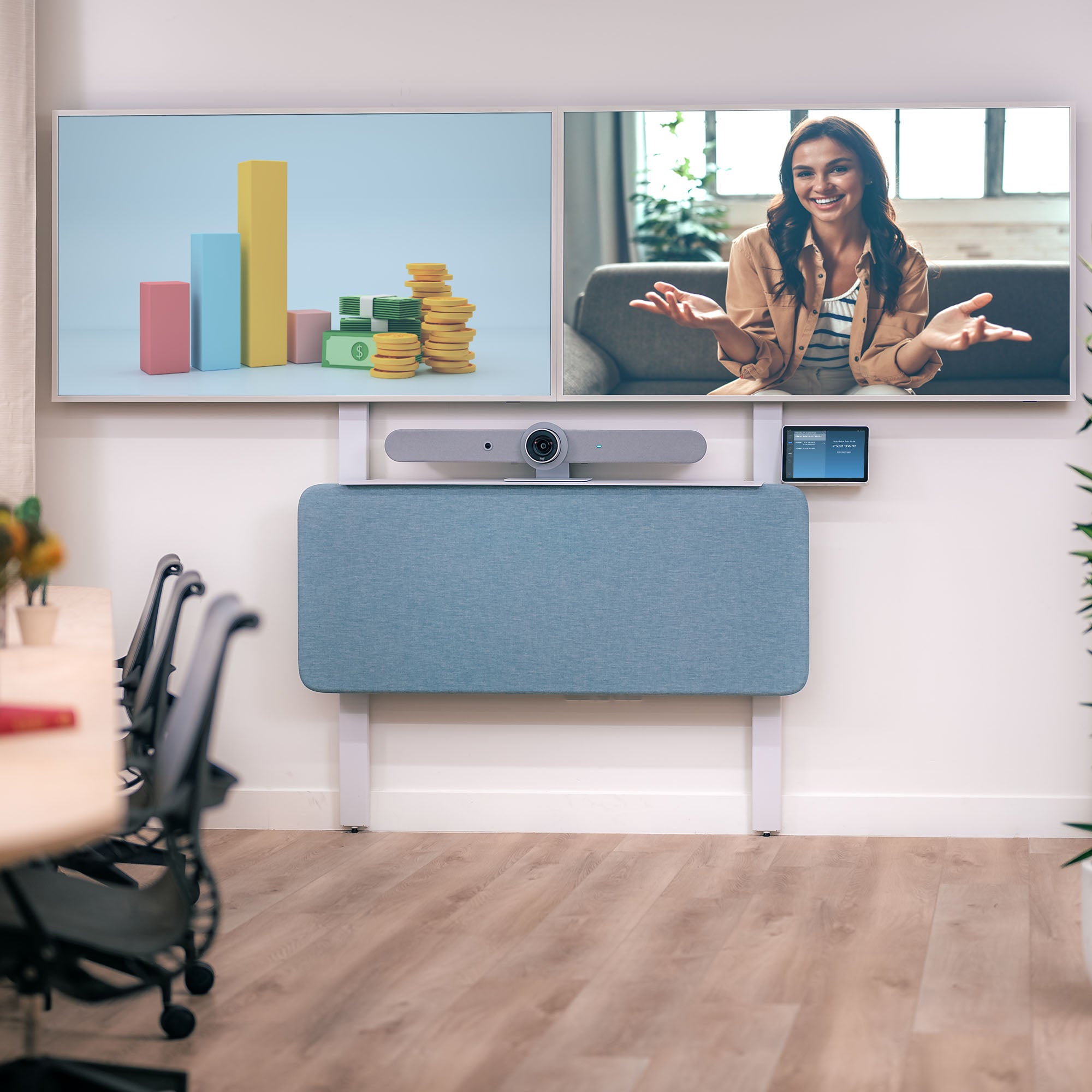 Dual Display Kit for AV Wall | Video Meeting Hardware | Heckler